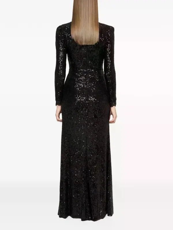NISSA Embellished Sequin Maxi Dress