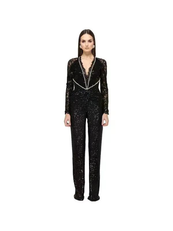 NISSA Lace Jumpsuit - Black