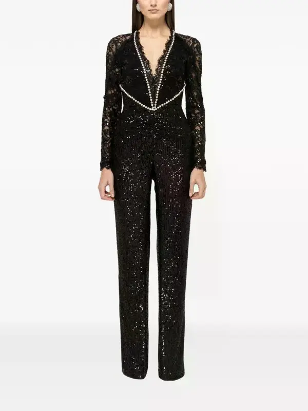 NISSA Lace Jumpsuit - Black