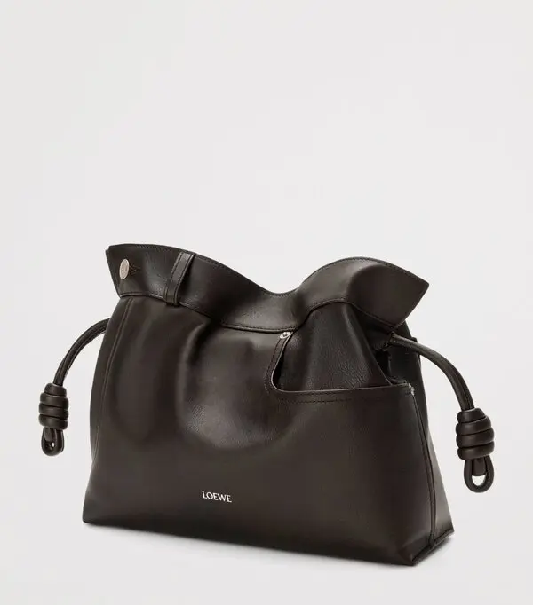 Loewe Medium Calfskin Flamenco Panta Clutch Bag - Brown