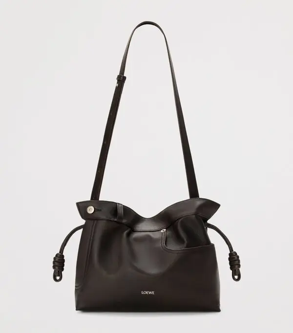 Loewe Medium Calfskin Flamenco Panta Clutch Bag - Brown