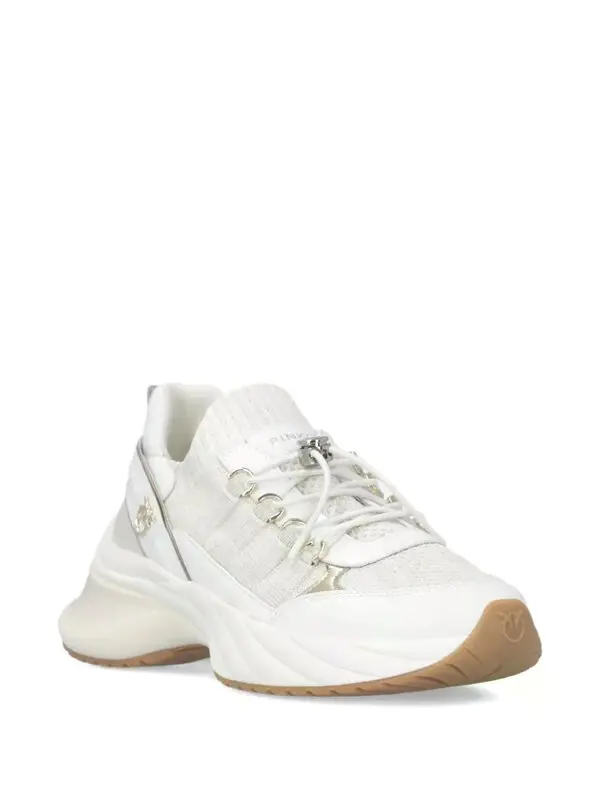 Pinko Knit Sneakers With Laces And Drawstring Cord Lock - White