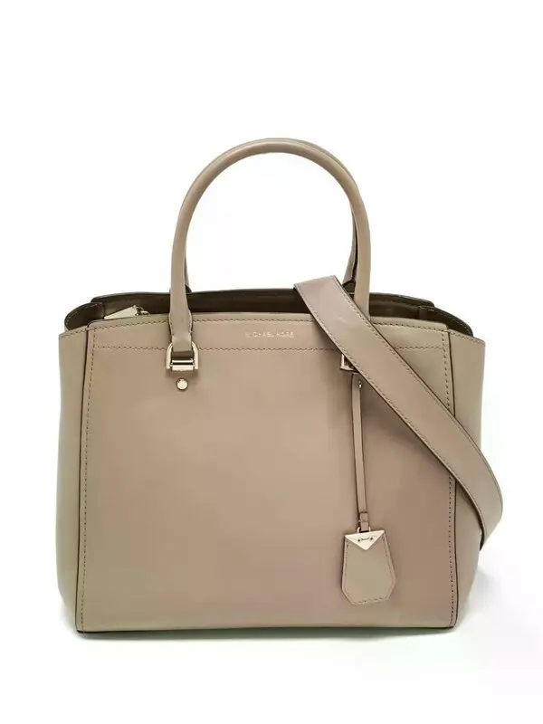 Michael Kors Large Benning Leather Tote Bag - Neutrals