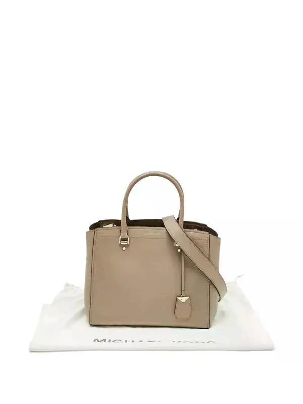 Michael Kors Large Benning Leather Tote Bag - Neutrals