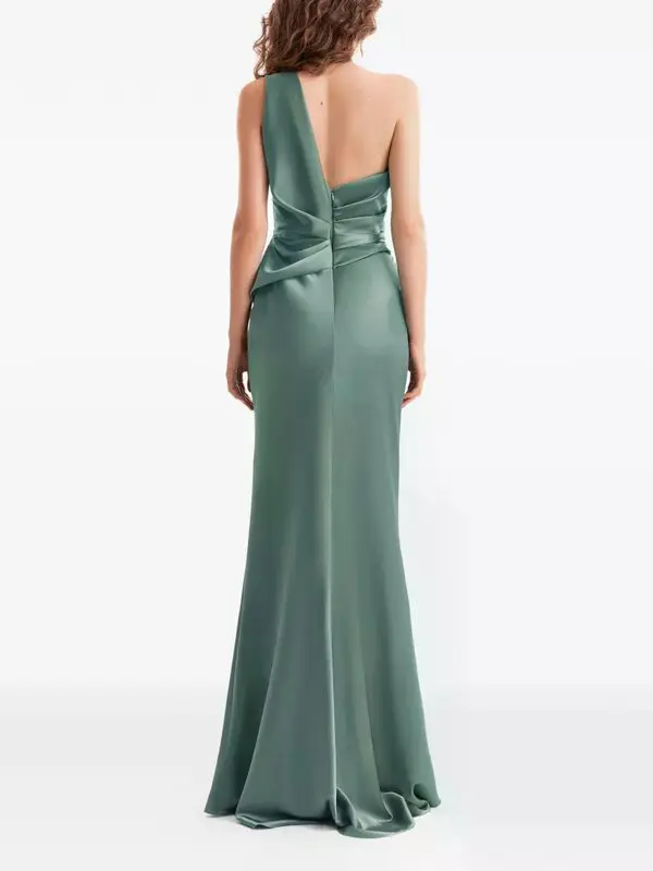GEMY MAALOUF One-shoulder Satin Maxi Dress