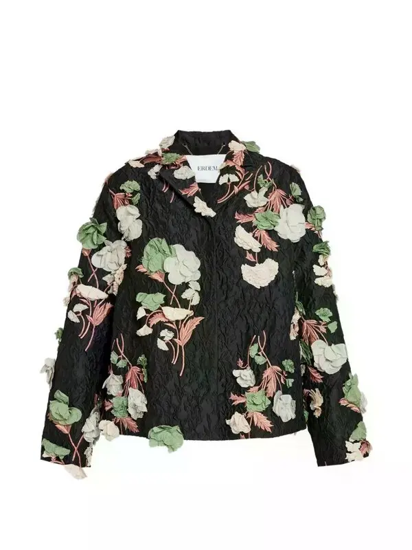 Erdem Floral Embroidered Blazer - Black