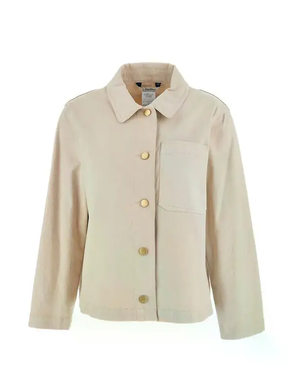 Max Mara Button Pocket Cotton Jacket - Neutrals