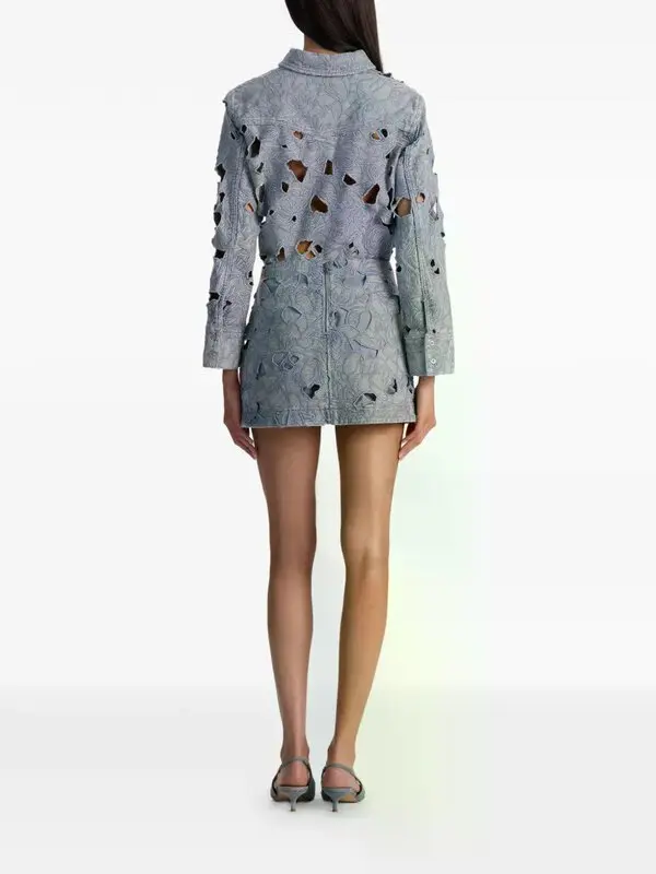 Alice + Olivia Embroidered Eyelet Mini Skirt