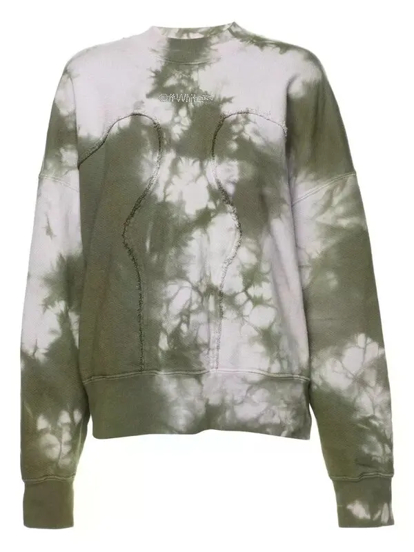 Off-White Tie-dye Print Crew-neck Sweatshirt