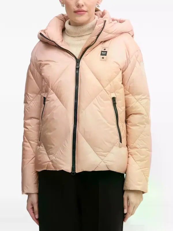 BLAUER. Hooded Quilted Jacket - Pink