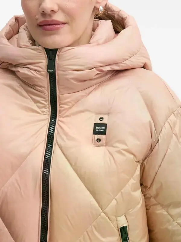 BLAUER. Hooded Quilted Jacket - Pink