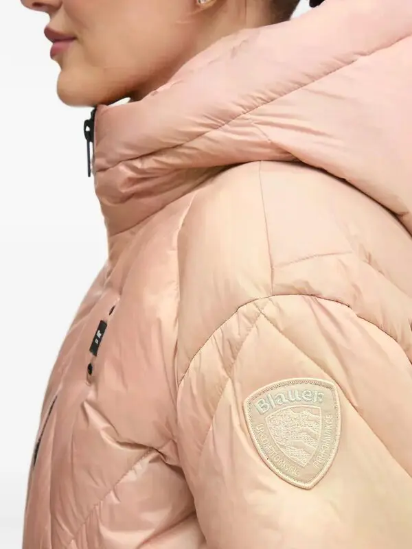 BLAUER. Hooded Quilted Jacket - Pink
