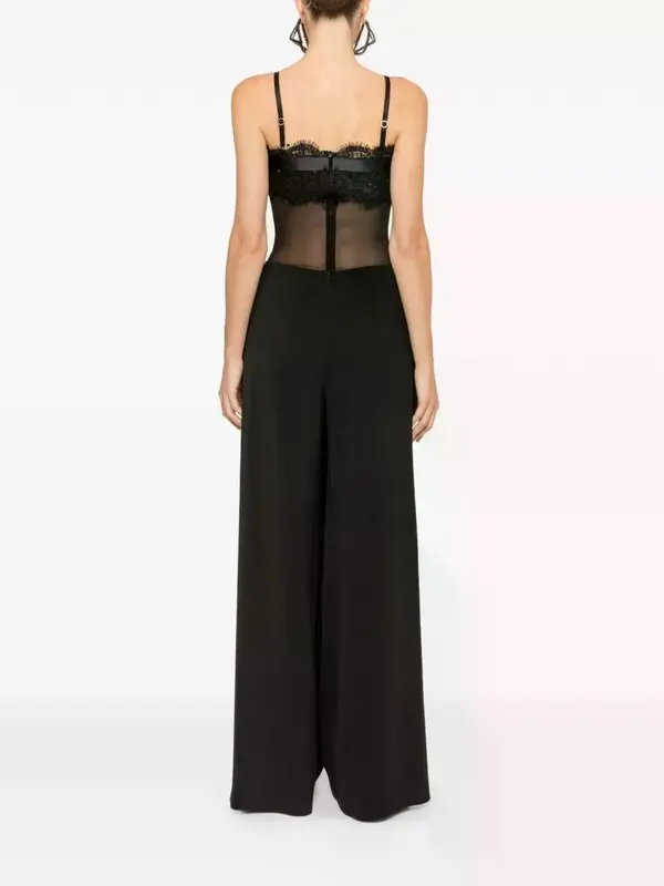 NISSA Lace-trimmed Tulle Bodysuit