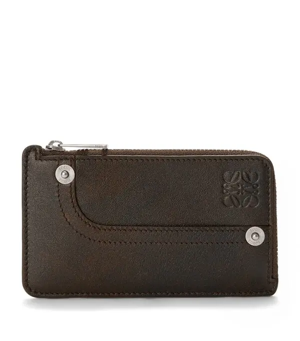 Loewe Calfskin Panta Coin Card Holder - Brown