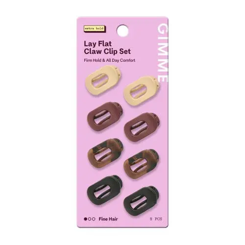 GIMME BEAUTY Lay Flat Claw Clip Set - Brown