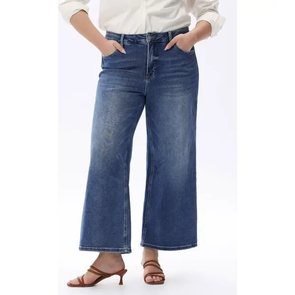 BAYEAS Lisa Wide-leg Jeans - Dark Blue