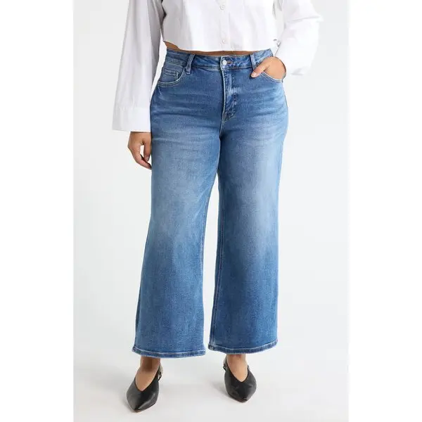 BAYEAS Lisa Wide-leg Jeans - Medium Blue