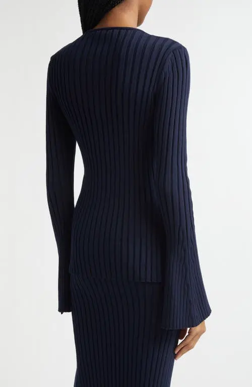 Stella McCartney Ribbed Cotton Cardigan - Ink