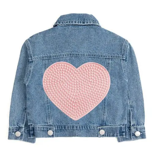 SWEET WINK Pearl Heart Patch Jacket