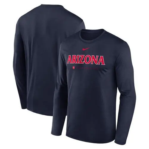 Nike Arizona Wildcats 2025 Courtside Basketball Shootaround Legend Dri-fit Long Sleeve T-shirt - Navy