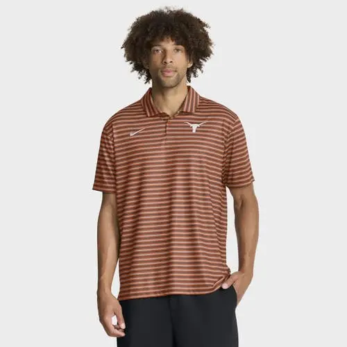 Nike Texas Longhorns 2025 Coaches Premium Tour Stripe Dri-fit Polo - Burnt Orange