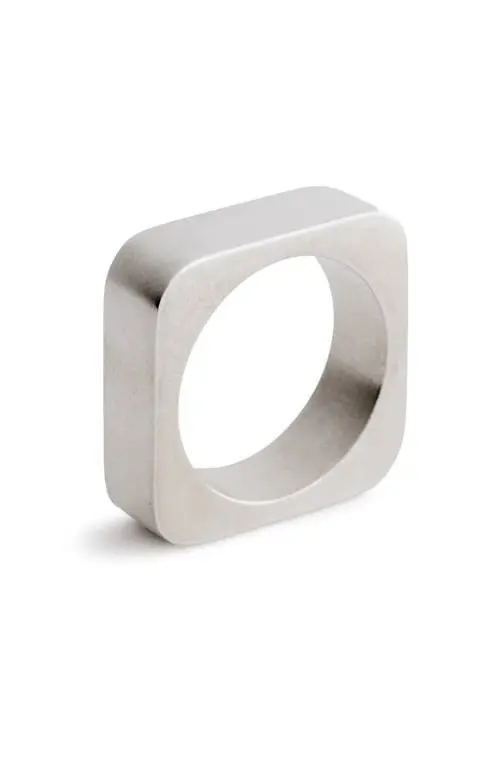 ARKENCIEL Square Sterling Silver Ring - Polished Silver