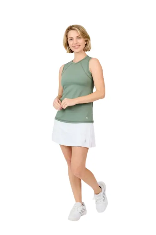 SOFIBELLA Sleeveless Tennis Shirt - Army