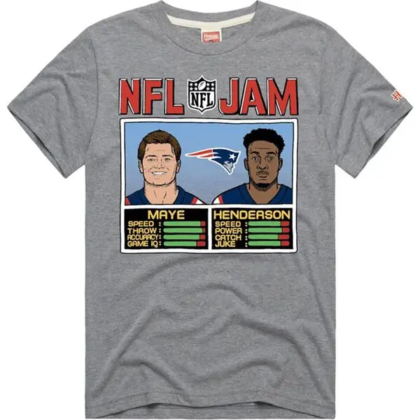 HOMAGE Drake Maye & Treveyon Henderson Nfl Jam T-shirt - Gray