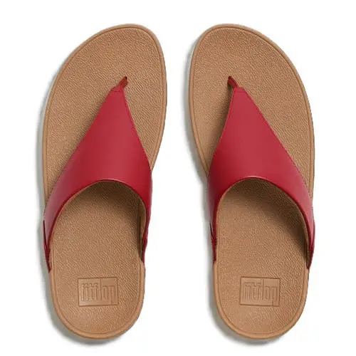 Fitflop Lulu Leather Toe-post Sandals - Burnt Berry
