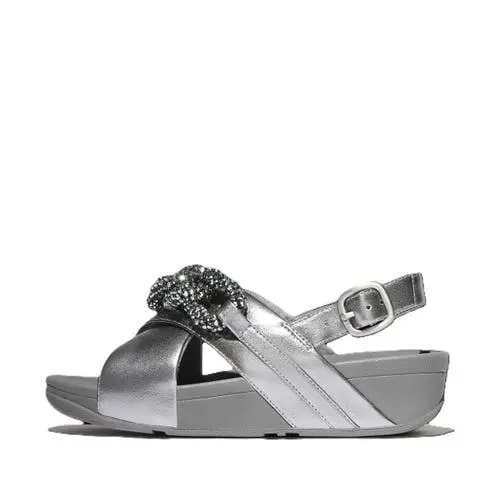 Fitflop Lulu Beaded Chain Back Strap Sandals - Silvereen