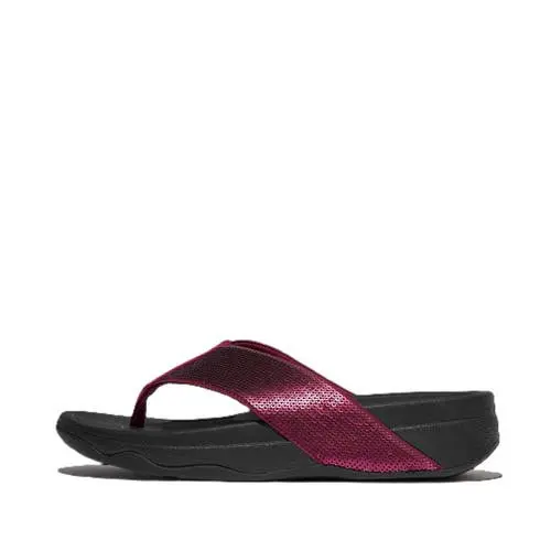 Fitflop Surfa Sequin Toe Post Sandals - Ruby
