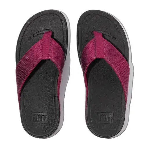 Fitflop Surfa Sequin Toe Post Sandals - Ruby