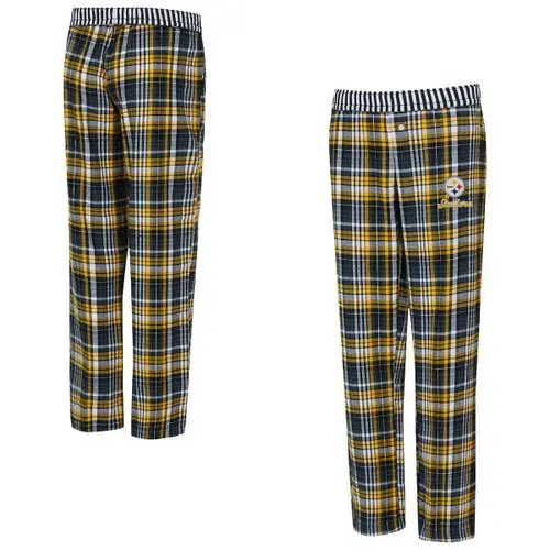 CONCEPTS SPORT Pittsburgh Steelers Laney Plaid Tri-blend Pants - Black