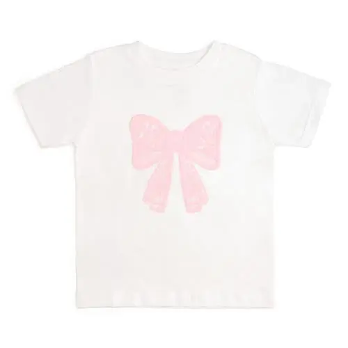 SWEET WINK Lace Bow Puff Short Sleeve T-shirt - White