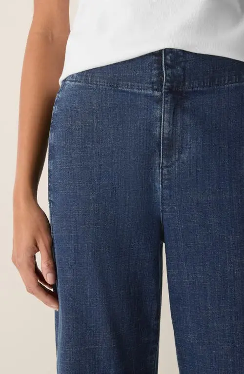 Eileen Fisher Wide-leg Denim Pants - Medium Indigo