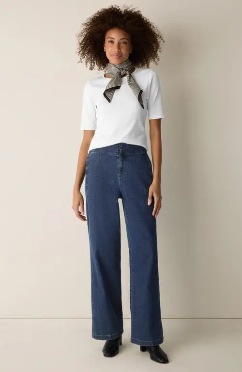 Eileen Fisher Wide-leg Denim Pants - Medium Indigo