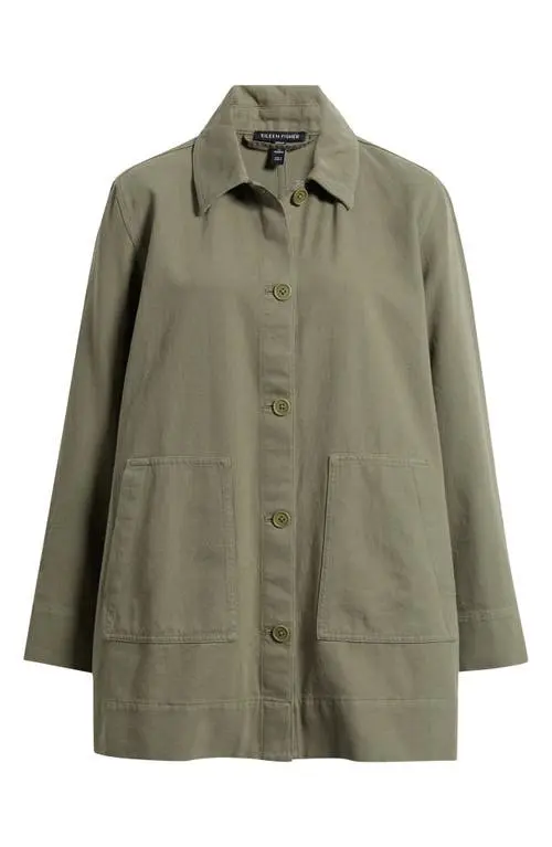 Eileen Fisher Organic Cotton Chore Jacket - Bay Leaf