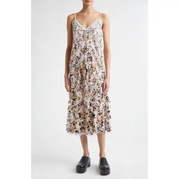 Marni Sequin Embellished Slip Dress