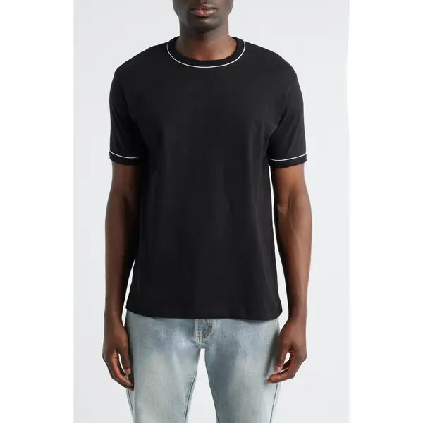 925 ORIGINALS Piping Hot Cotton Ringer T-shirt - Black
