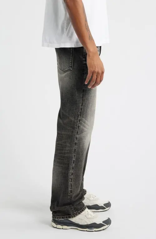 RtA Jonas Distressed Straight Leg Jeans - Ash Storm Side Cross