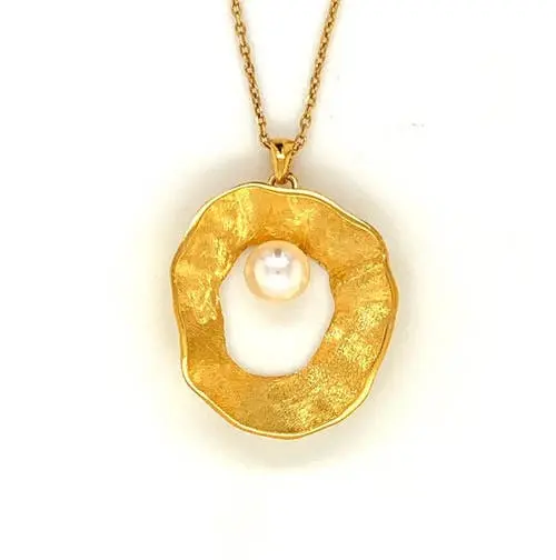 ESIN AKAN Sea & Moon Medium Necklace - Goldlated