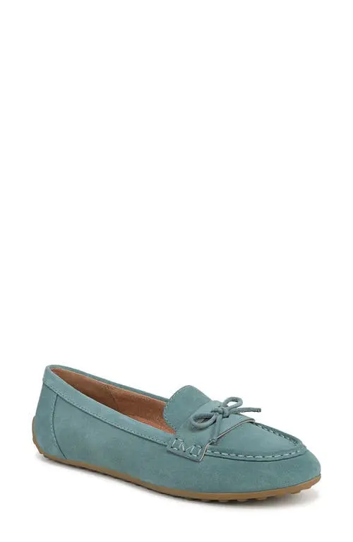 Vionic Leather Driving Loafer With Bow Detailing - Bodega Blue