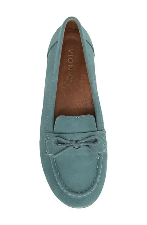 Vionic Leather Driving Loafer With Bow Detailing