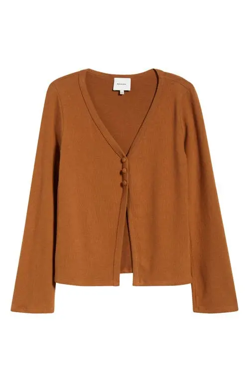 REFORMATION Millie Split Front Cardigan - Toffee