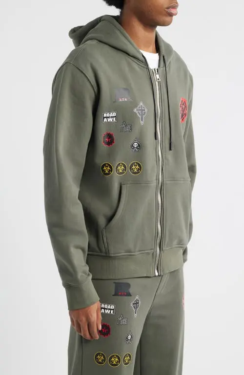 RtA Floyd Military Patch Zip Hoodie