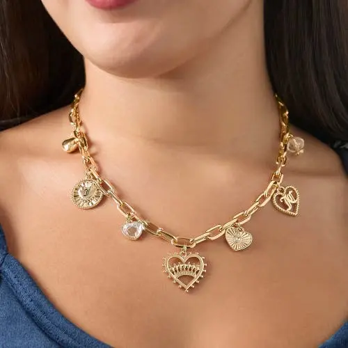 Juicy Couture Heart Logo Charm Necklace