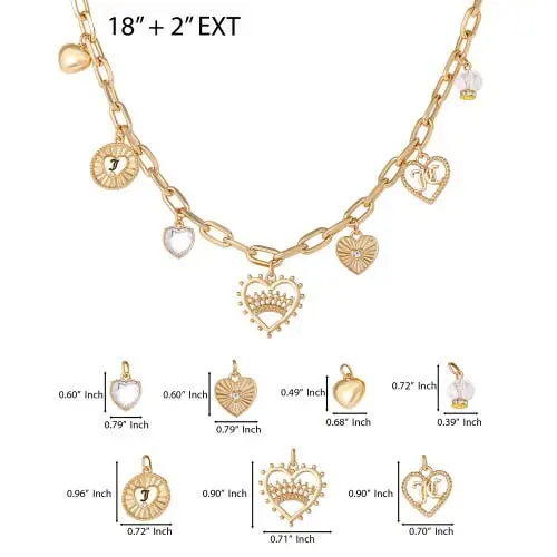Juicy Couture Heart Logo Charm Necklace