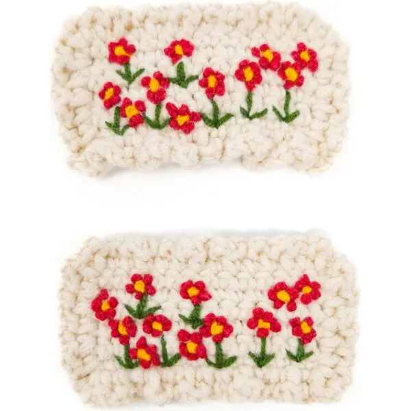 PUTTISU Floral Snap Clip Set - Cream