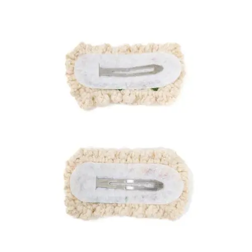 PUTTISU Floral Snap Clip Set - Cream