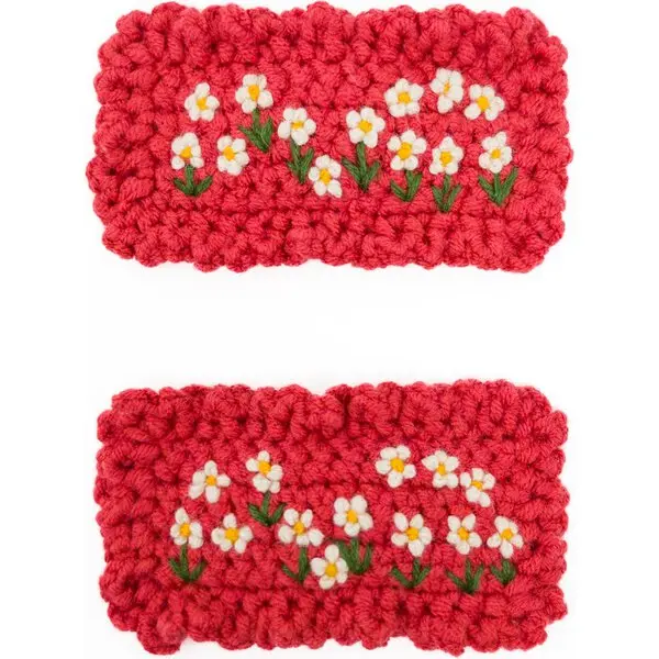PUTTISU Floral Snap Clip Set - Red